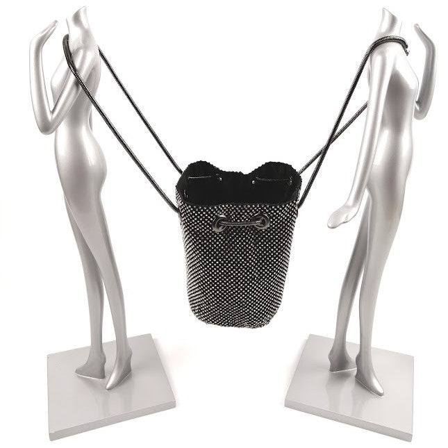 Ladies Diamante Evening Pouch - Black