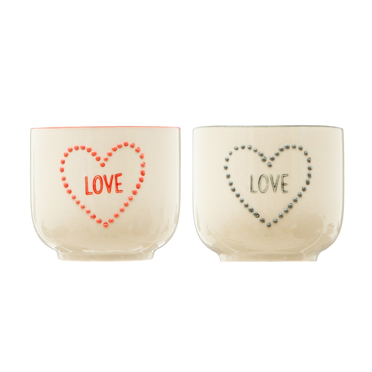Small Love Heart Planters; Set of 2 | Valentines Gift