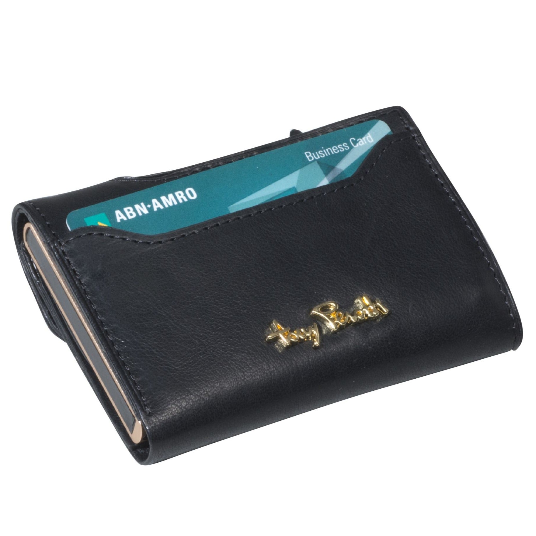Tony Perotti FURBO Leather Card Holder with RFID (Black)